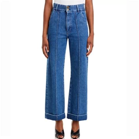 Frame Denim Jeans Frame 7s Seamed Crop Straight Leg Lago Di Como