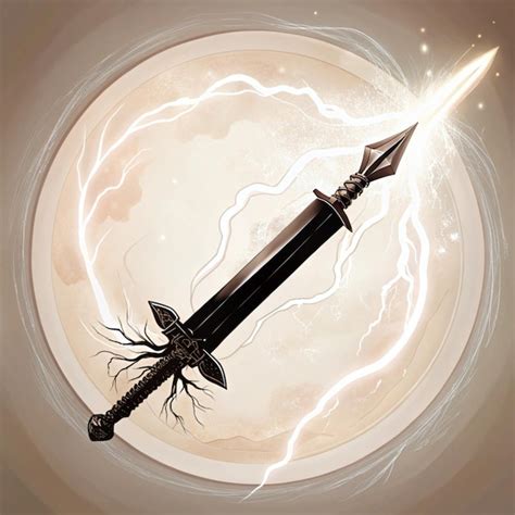 A Sword With A Lightning Bolt On It Premium Ai Generated Image