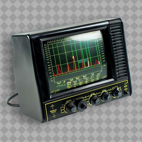 Oscilloscope With Black Plastic Body And Color Screen A Tool Isolated Object On Clean Background