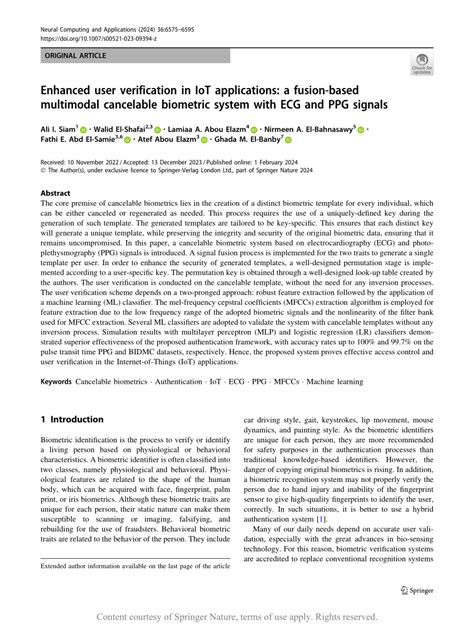 Enhanced User Verification In Iot Applications A Fusion Based Multimodal Cancelable Biometric