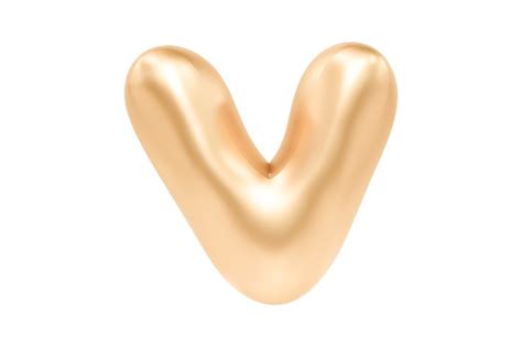 3d 레터 V는 사실적인 헬륨 황금 풍선 프리미엄 3d 일러스트레이션으로 만들어졌습니다 금속에 대한 스톡 사진 및 기타 이미지