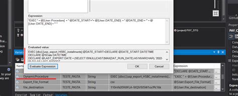 How To Configure Ssis Package To Run Store Procedure With With Undefined Dates But Depending On