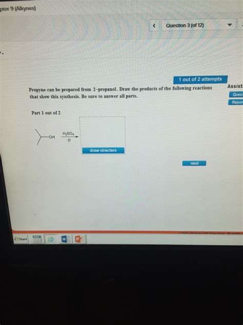 Solved Propyne Can Be Prepared From 2 Propanol Draw The
