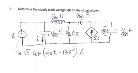 [solved] ii determine the steady state voltage v t