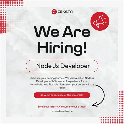 nodejs backenddeveloper techjobs nowhiring immediatejoiner… zeksta technology pvt ltd