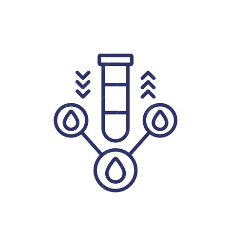 Premium Vector Water Testing Line Icon With A Test Tube