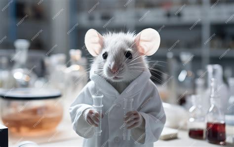 Scientific Experiment With Laboratory Mouse Generative Ai Premium Ai