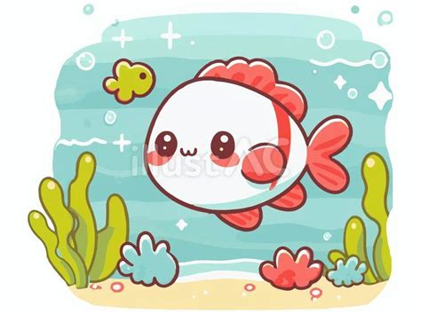 Free Vectors A Cute Anime Style Fish Swimming Underwater