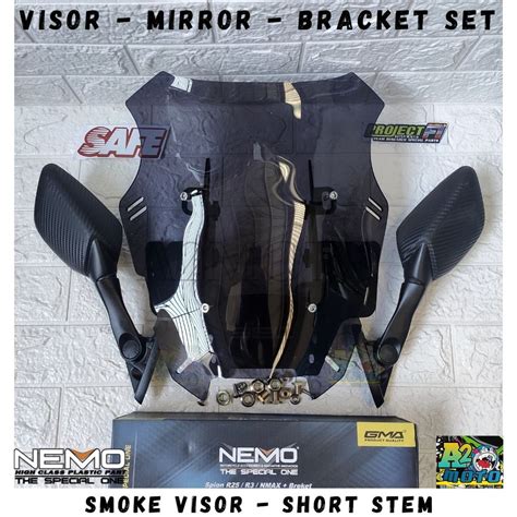 Nmax V2 V1 Side Mirror W Bracket Visor Windshield Shopee Philippines