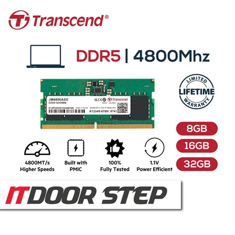 Transcend Ddr5 8gb 16gb 32gb 4800mhz Laptop Value So Dimm Ram Memory Shopee Malaysia