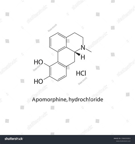 Apomorphine Hydrochloride Skeletal Structuredopamine Agonist Compound Stock Vector Royalty Free