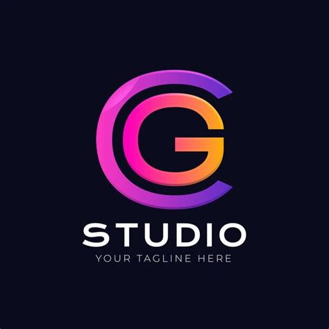 그라데이션 모노그램 로고 디자인 무료 벡터