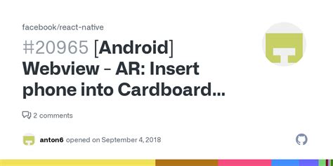 Android Webview Ar Insert Phone Into Cardboard Holder · Issue