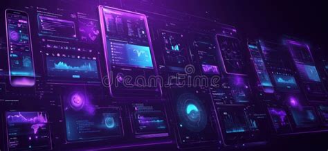 Futuristic Digital Interface With Data Visualizations Graphs And