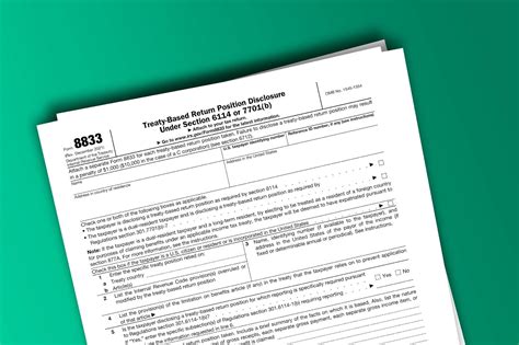 Form 8833 Filing Requirements And Exceptions U S Tax Treaty Benefits