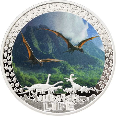 Liberia 2025 10 Dollars Pterodactyl Jurassic Life Series 1oz