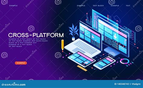 cross platform concept banner stock vector illustration of business application 140348743