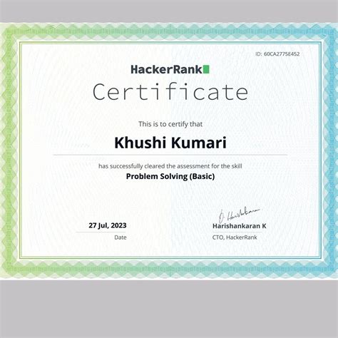 Khushi K On Linkedin Hello Coder Dsacoding Hackerrank Skillassessment