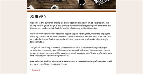 Work Schedule Flexibility Survey [only Job Workers] R Takemysurvey