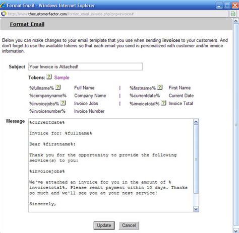 Email Invoice Template Free Invoice Example