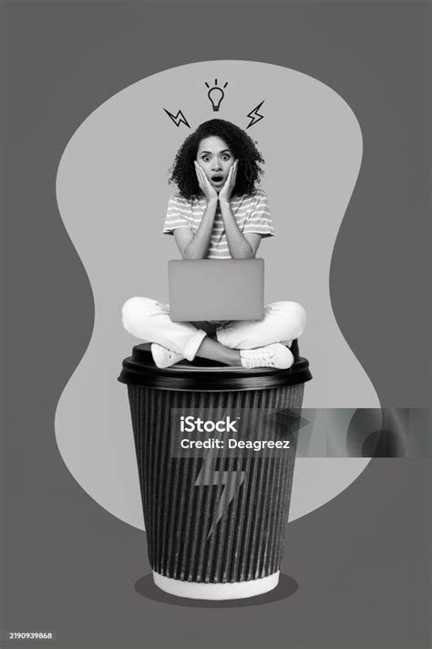 콜라주 3d 이미지 핀업 팝 복고풍 스케치 감동 숙녀 작업 현대 가제트 카페인 절연 그림 배경으로 충전 20 24세에 대한 스톡 사진 및 기타 이미지 Istock