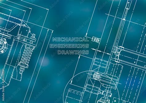 Blueprint Sketch Vector Engineering Illustration Cover Flyer