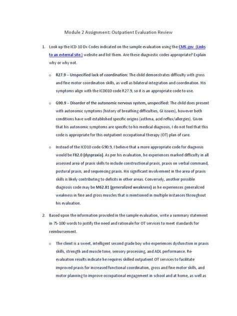 Module 2 Assignment Op Eval Review Pdf Medical Diagnosis Human