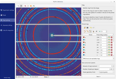 Calibration Of A Diffraction Setup Using The Graphical User Interface