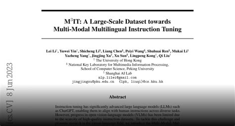 Paper Page M 3it A Large Scale Dataset Towards Multi Modal Multilingual Instruction Tuning