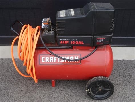 Craftsman 4hp 18 Gal Air Compressor W Hose Live And Online Auctions