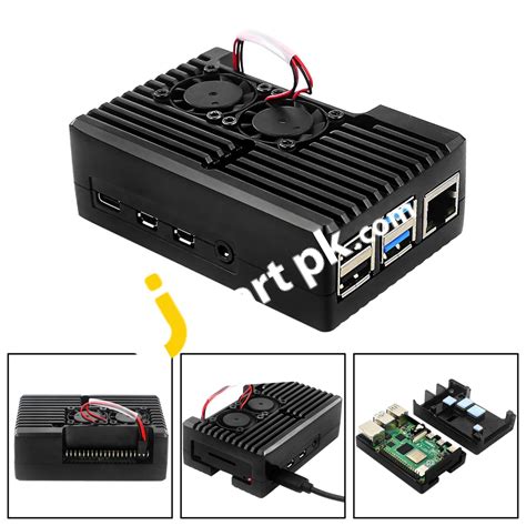 Geeekpi Raspberry Pi 4 Armor Case V20 Series With Dual Fan Aluminum