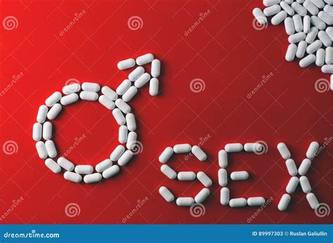 The Word Sex With Capsules And Pills With Treatments For Erectile Dysfunction Stock Image