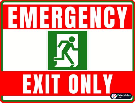 20 Printable Emergency Exit Sign Download Free Pdfs