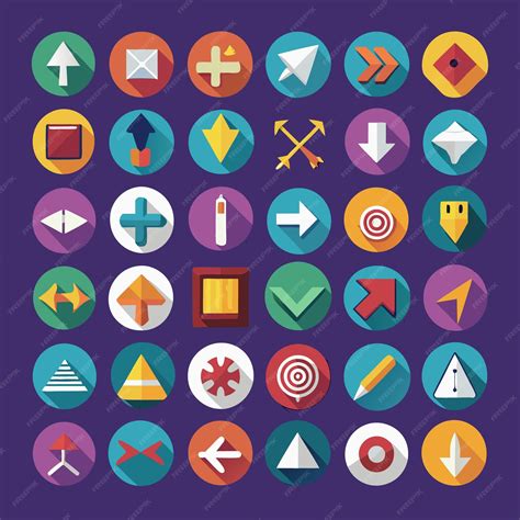 Colorful Flat Arrow Icons Collection 25 Vector Icons For Ui Design Premium Ai Generated Vector