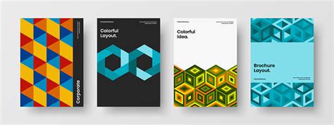 트렌디한 기하학적 패턴 기업 아이덴티티 개념 컬렉션 독특한 연례 보고서 A4 벡터 디자인 템플릿 번들입니다 0명에 대한 스톡