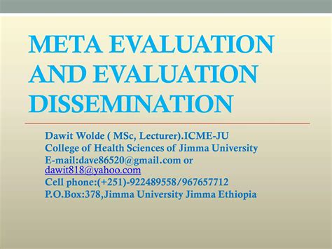 Meta Evaluation And Evaluation Disseminationmanual 3 Pdf