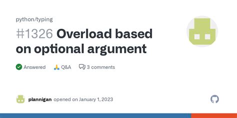 Overload Based On Optional Argument · Python Typing · Discussion 1326 · Github