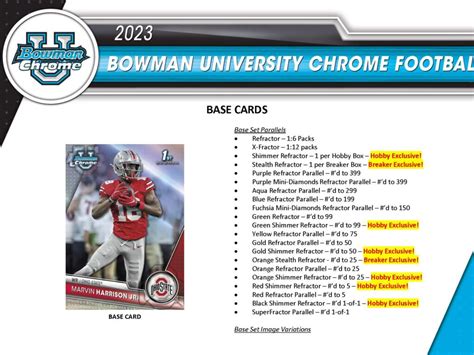 2023 Bowman University Chrome Football Cards