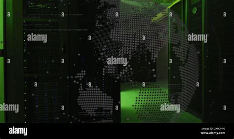 Image Of Computer Programming Language And Globe Over Illuminated