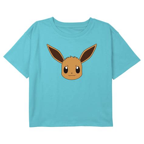 Girls Pokemon Eevee Face Portrait Graphic Tee