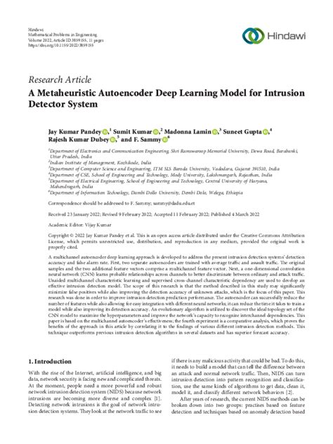 pdf a metaheuristic autoencoder deep learning model for intrusion detector system