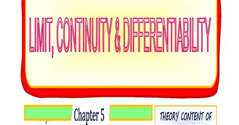 Free Test Papers Limits Continuity Differentiability Notes