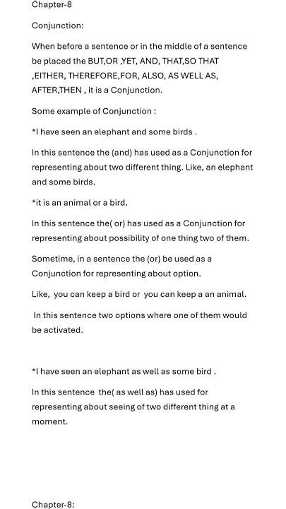 Writing Englishrule Conjunction The Rule Of English Grammar Chapter 8 The Conjunction