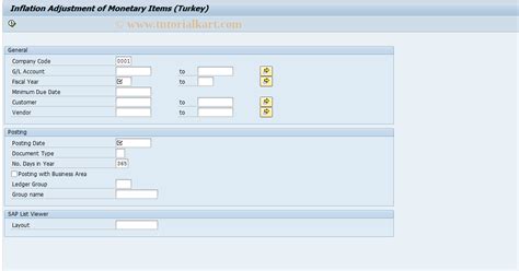 FTR06 SAP Tcode Inflation Adj Of Monetary Items