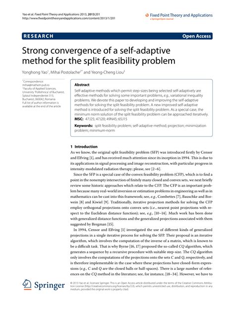 Pdf Strong Convergence Of A Self Adaptive Method For The Split Feasibility Problem
