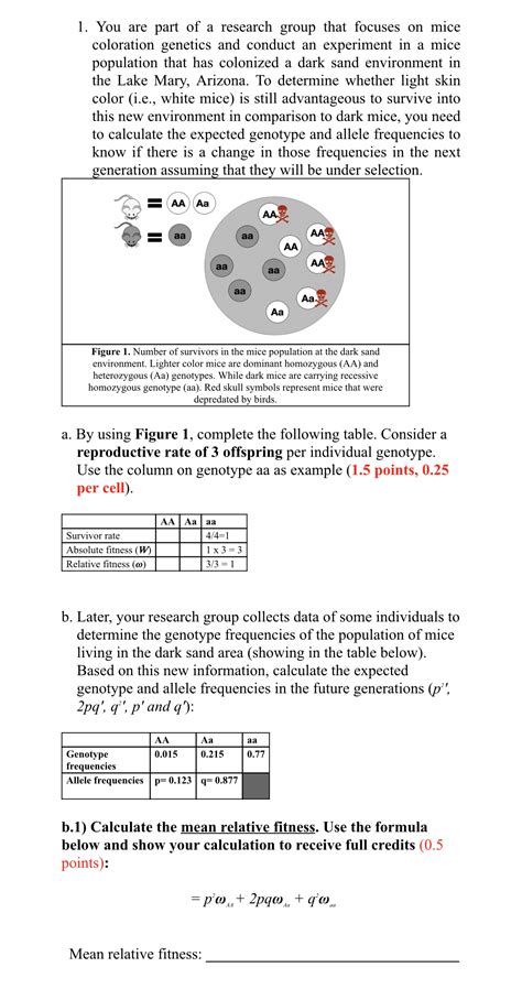 Solved Calculate The Expected Genotype And Allele Frequencies Use Course Hero