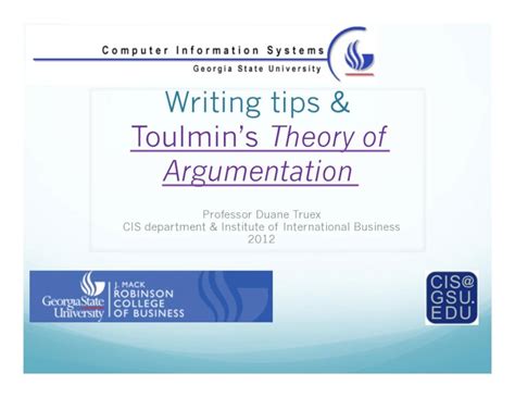 Pdf Writing Tips And Toulminâ€™s Theory Of Argumentation Dokumen Tips