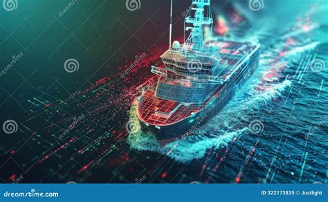 A Research Vessel Equipped With Specialized Data Analytics Software Collecting And Analyzing