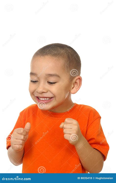 Opgewekte Vijf Jaar Oude Jongen Stock Foto Image Of Vreugde Opgewekt 8035418