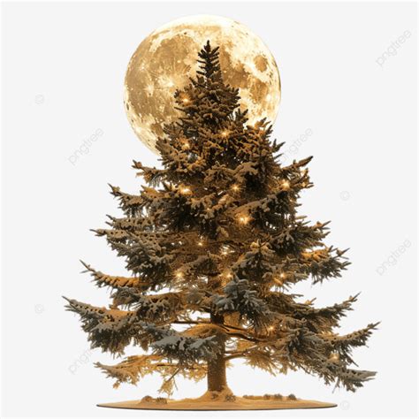 보름달이 있는 크리스마스 트리 평화와 선의의 상징 크리스마스 트리 보름달 Png 일러스트 및 이미지 에 대한 무료 다운로드 Pngtree